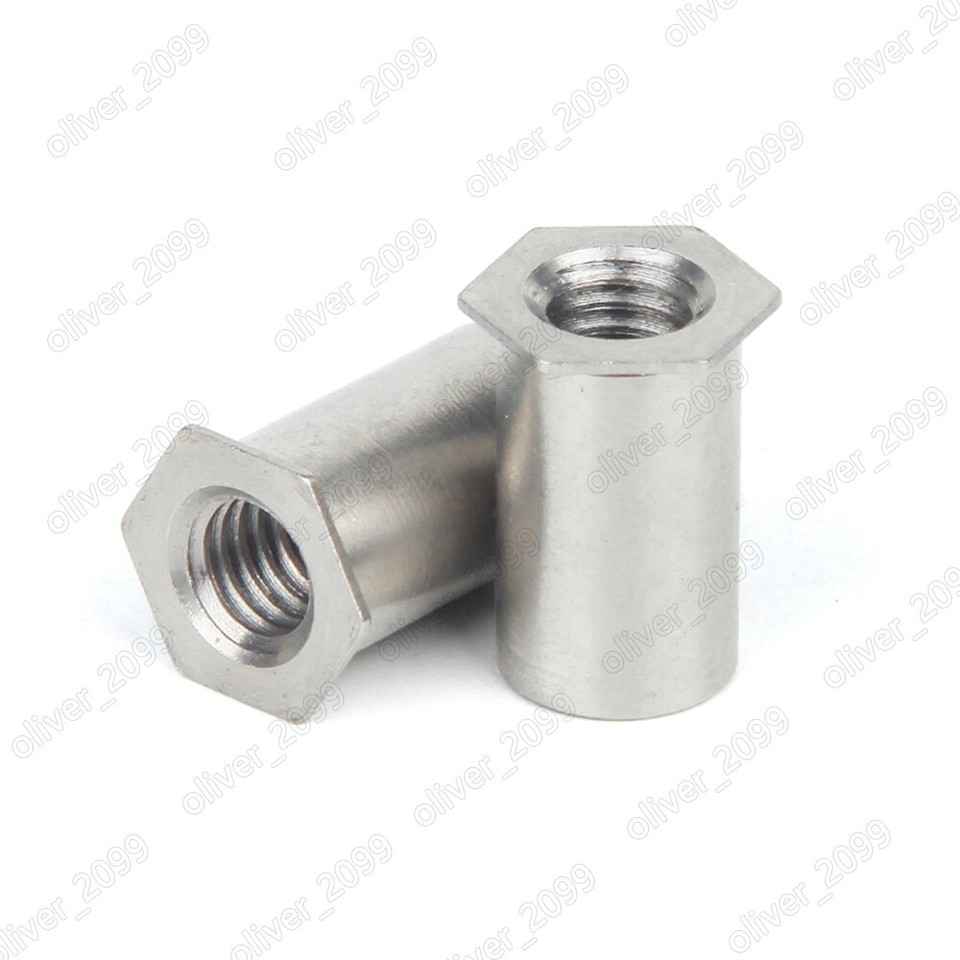 304 Stainless Steel Hollow Rivet Nuts Flat Hex Head M2 M2.5 M3 M4 M5 M6 ...