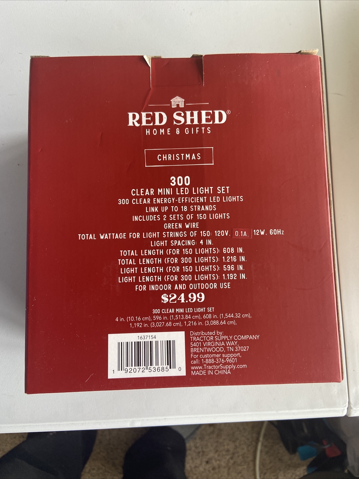 Red Shed Home & Gifts 300 Clear Mini LED Light Set Christmas Holiday ...