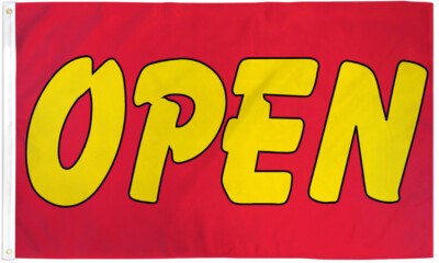 Open Flag 3x5ft Open Red/Yellow We're Open Welcome Open Flag Sign | eBay