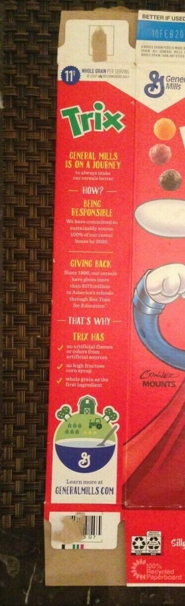 2018 Amanda Conner General Mills Limited Edition Trix Cereal Box Empty ...