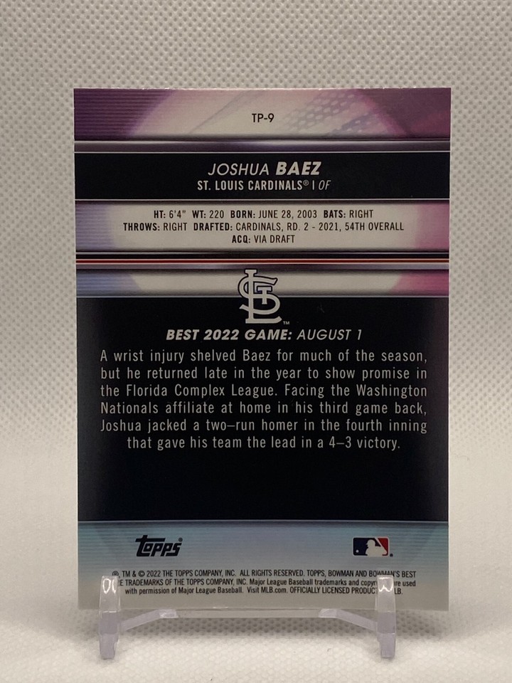 2022 Bowman's Best Joshua Baez Top Prospect TP-9 Cardinals | eBay
