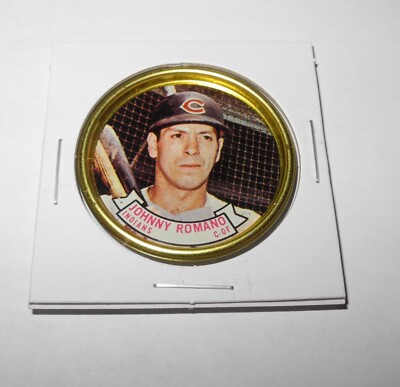 1964 Topps Baseball Coin Pin #9 Johnny Romano Cleveland Indians NEAR ...