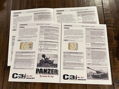GMT Panzer Board Game - C3i #27 & #28 Scenario Cards - 4 Scenarios, exp ...