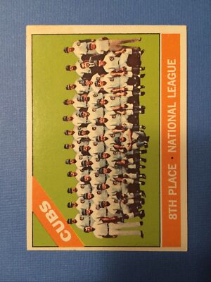 1966 TOPPS #204 CHICAGO CUBS TEAM CARD W/ERNIE BANKS/RON SANTO/WILLIAMS ...