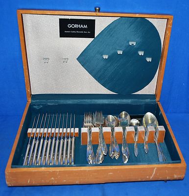 GORHAM SILVER PLATE FLATWARE SET 63 Piece | eBay