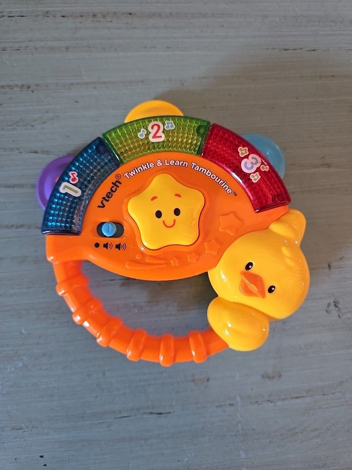 Vtech Twinkle & Learn Tambourine Tested Small Handle Baby Musical Toy ...
