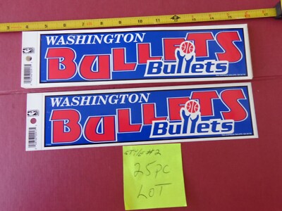 VINTAGE WASHINGTON BULLETS BUMPER STICKERS 80/90's HARDWOOD CLASSIC Lot ...
