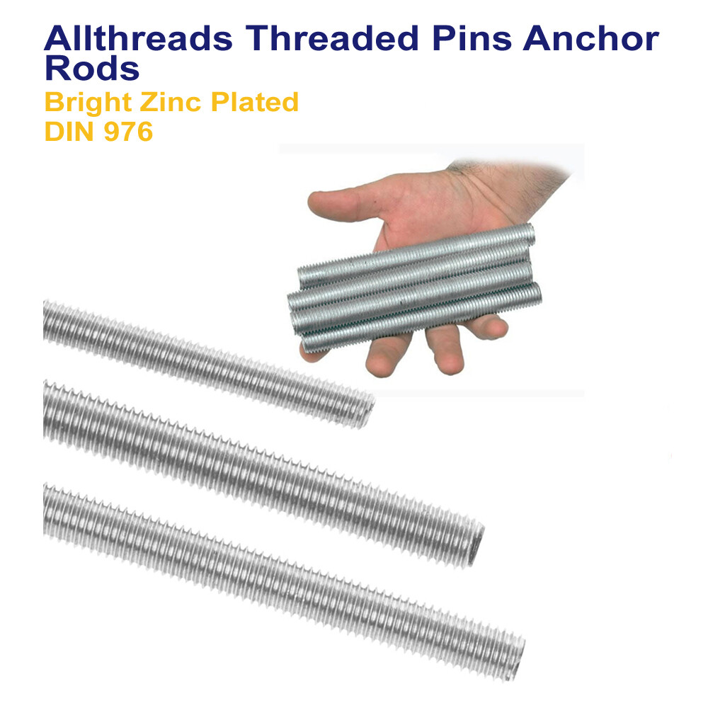M6 M8 M10 M12 ALLTHREAD FULLY THREADED ROD STUDDING BAR BRIGHT ZINC ...