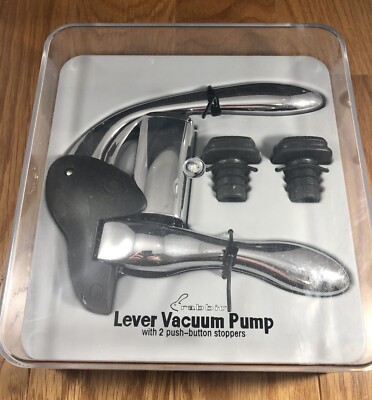 Ultimate Rabbit Wine Preserver Lever Vacuum Pump with 2 Stoppers by ...