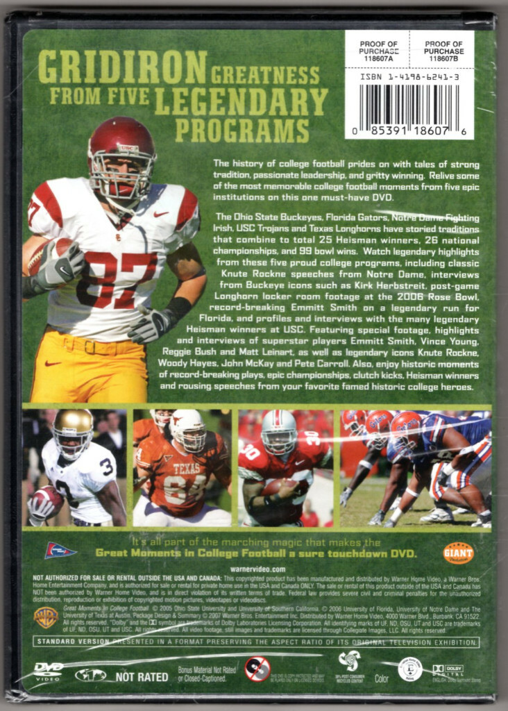 NEW Great Moments in College Football ~ DVD | eBay