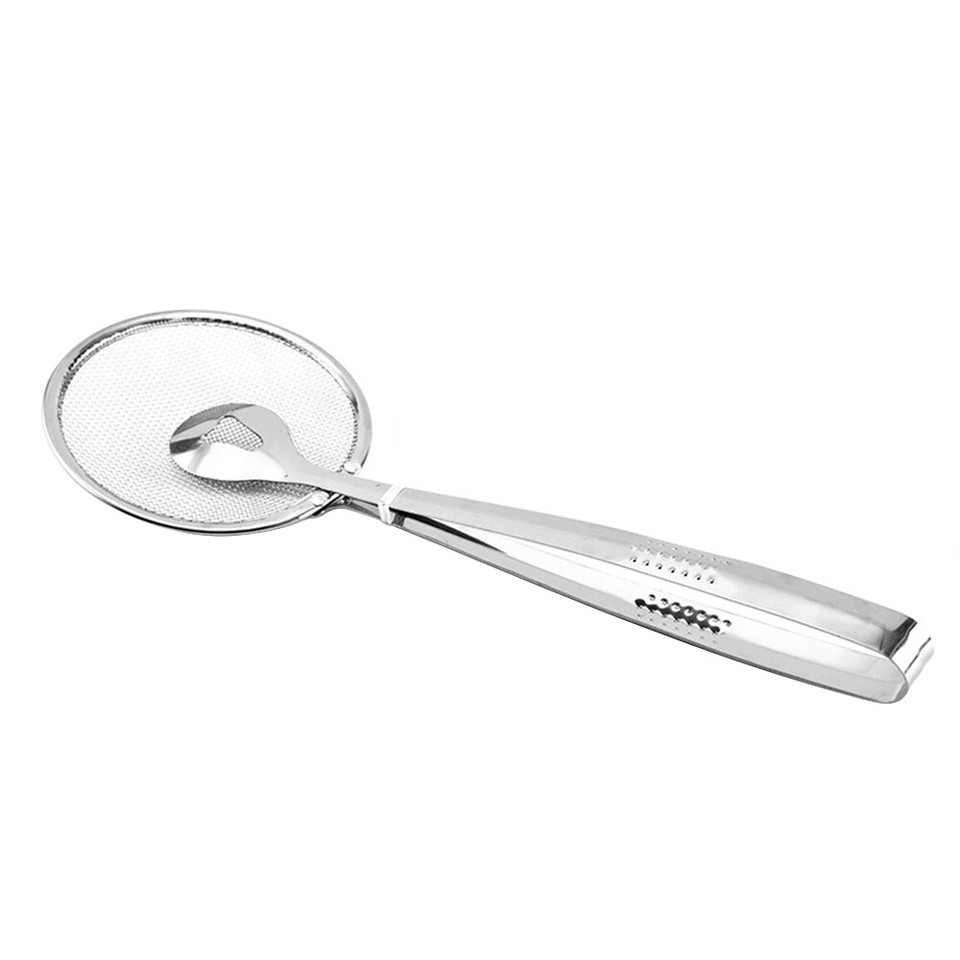 new Stainless Steel Food Oil-Frying Filter Spoon with Clip Strainer ...