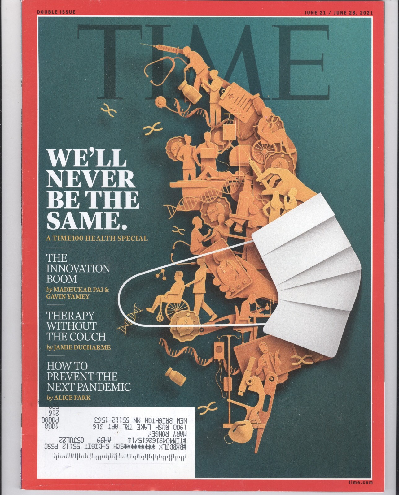 2021 Time Magazine: Time100 Health Special - Never Same - Preventing ...