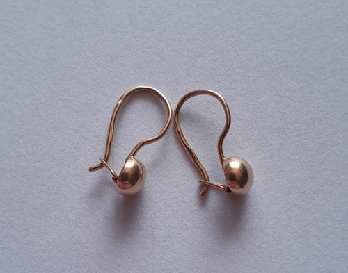 14k 583 Rose Gold Ball Earrings - Vintage USSR Soviet Era | eBay