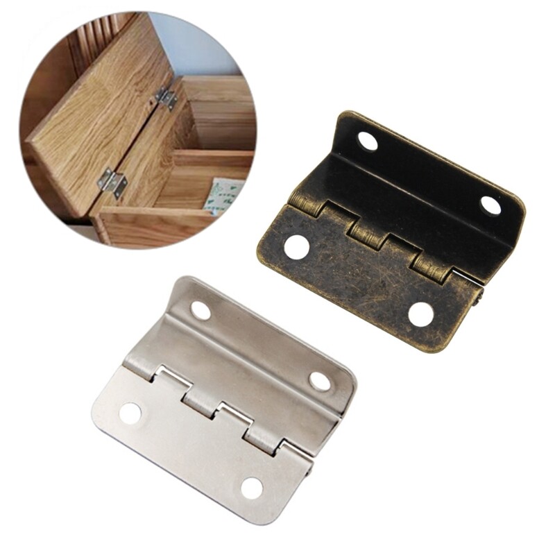 2Pcs Jewelry Box Decorative Hinges Antique Butt Hinges 4-Holes Folding ...