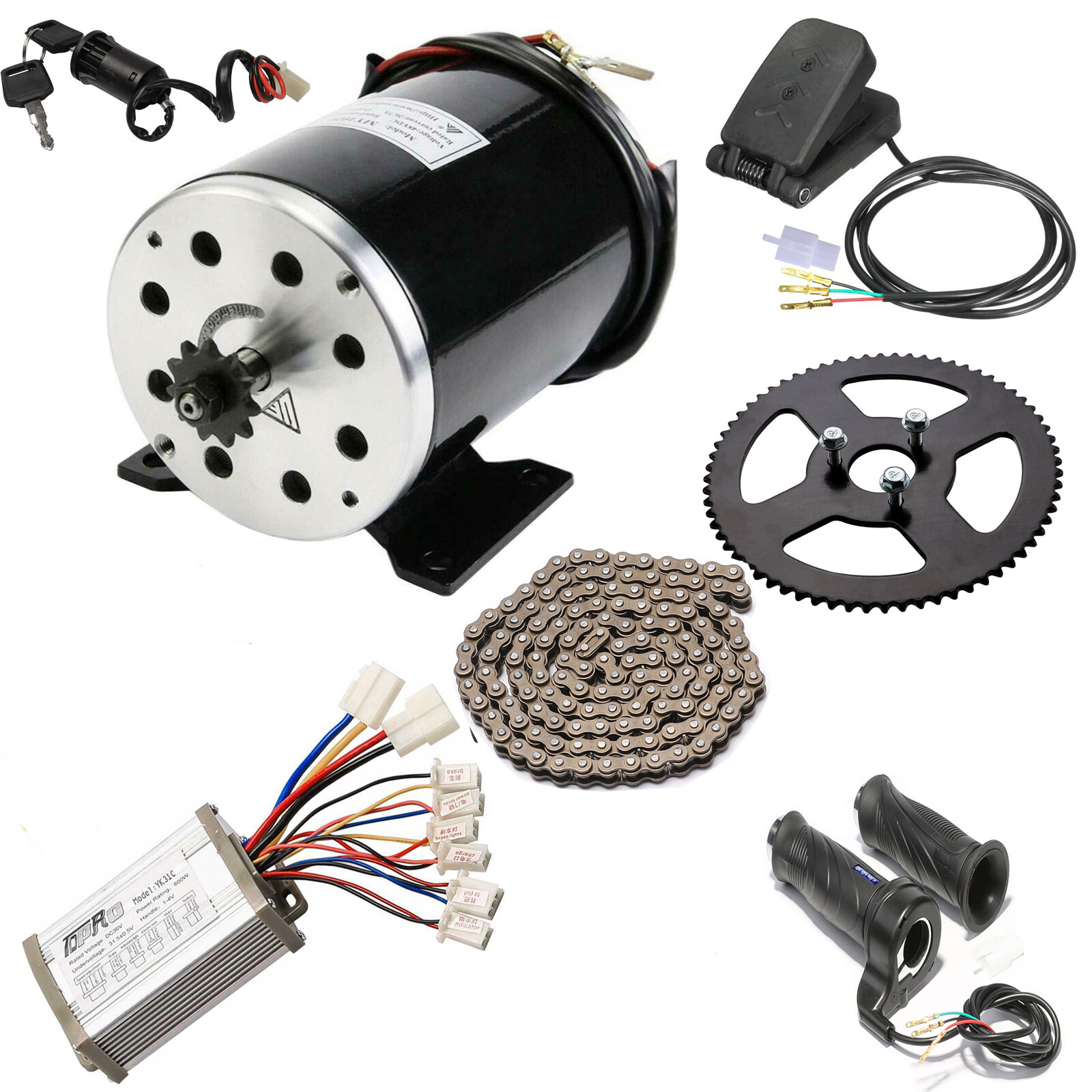36V 800W Brush Electric Motor Controller Kit Ebike Scooter Go Kart Dirt ...