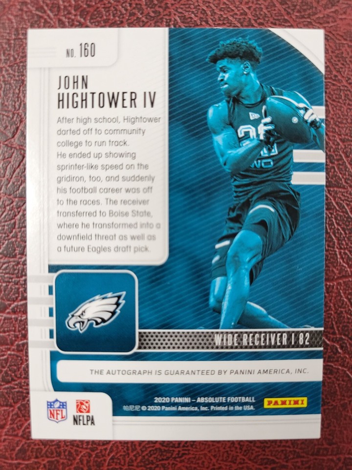 John Hightower 2020 ABSOLUTE ROOKIE RC AUTO ORANGE #D 40/50 ...