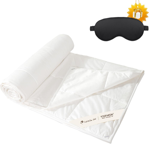Summer Lightweight Wool Comforter - Breathable & Thin Duvet Insert for ...