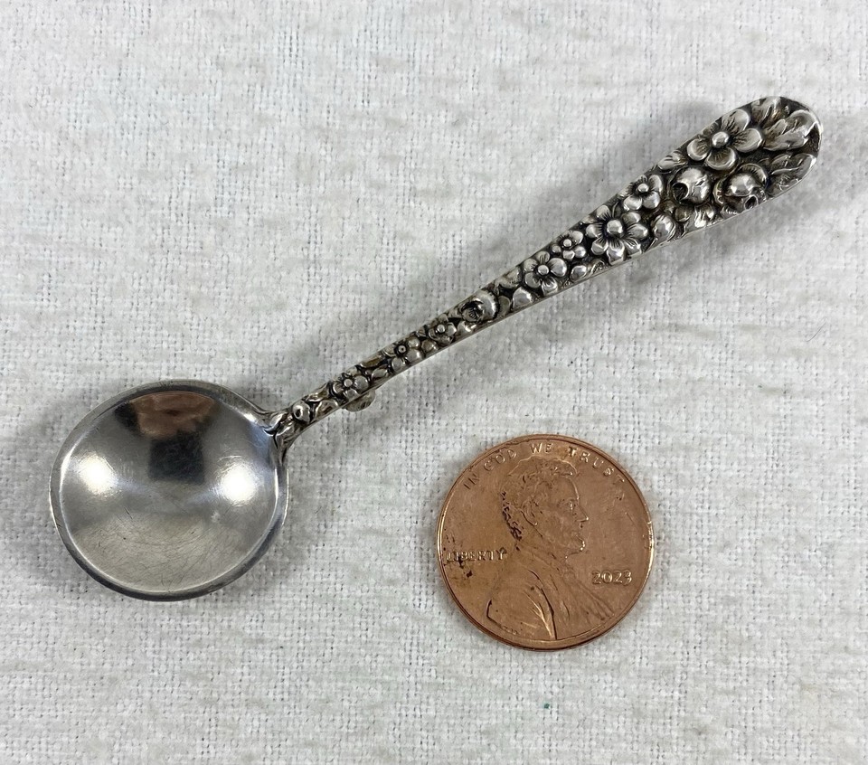 Vintage STIEFF Sterling Silver Repousse Floral Pattern Spoon Brooch | eBay