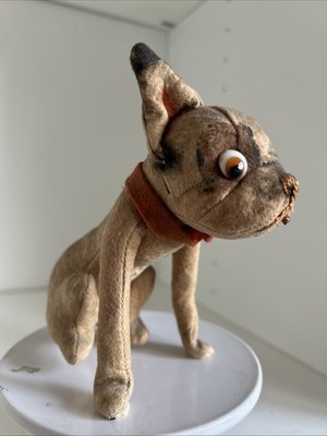 Antique French Bulldog Toy/Teddy Missing His Red Beret Very Rare French ...