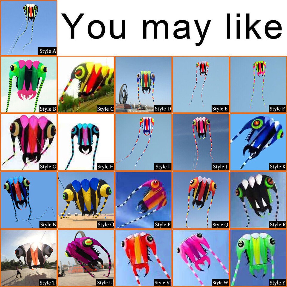 10㎡ Large Trilobite Kite Soft Inflatable Kite for Adult Outdoor Flying ...