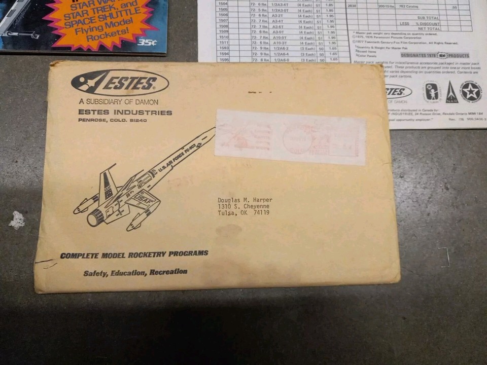 1978 Estes Model Rocketry Catalog Star Wars No. 781 & Order Sheet ...