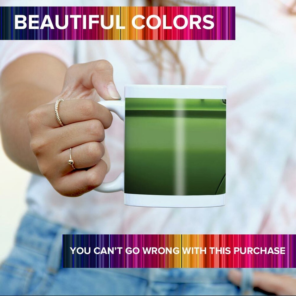 White Ceramic Mug - Green American Hot Rod Car #16542 | eBay UK