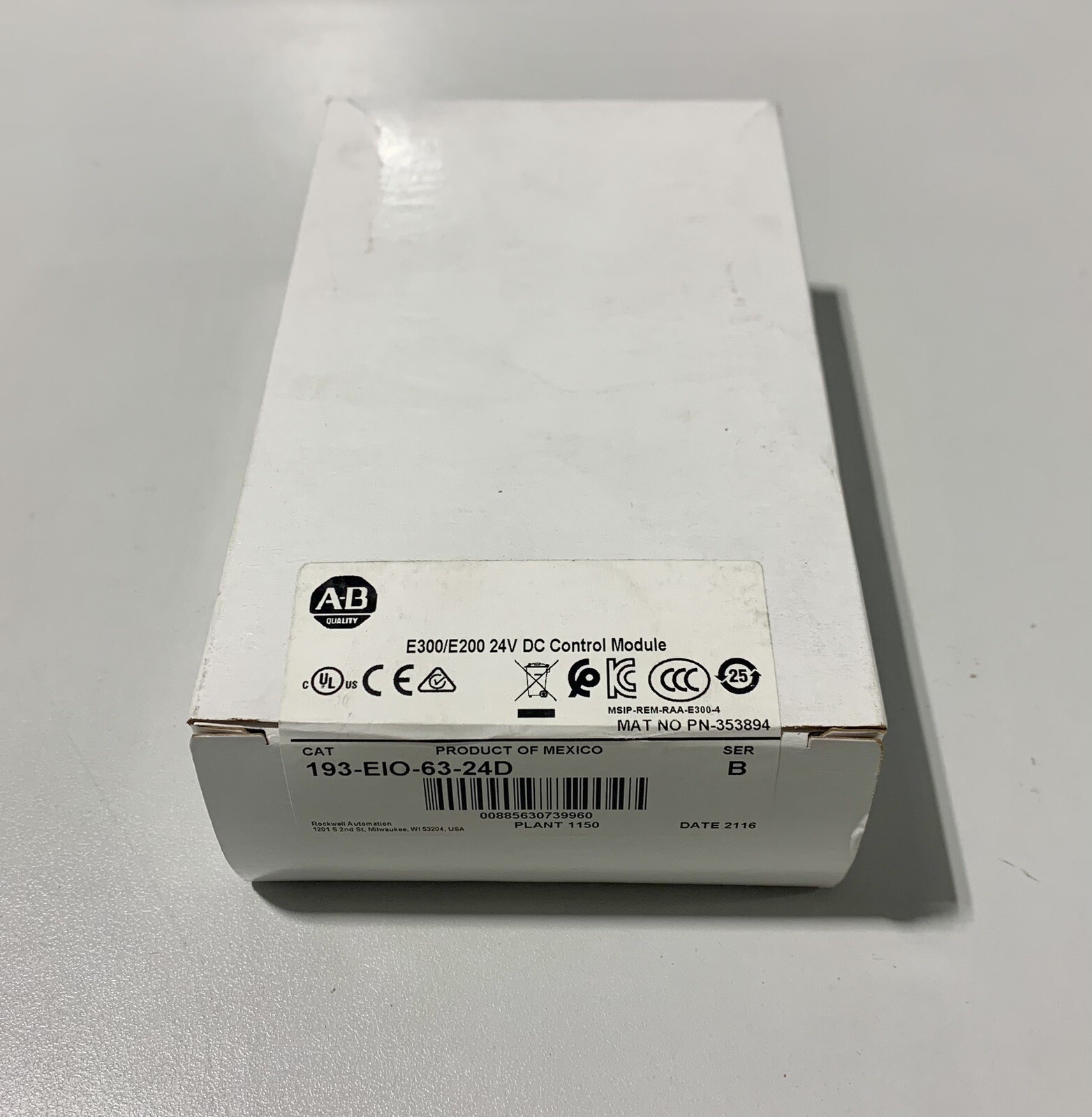 *US SELLER* Allen Bradley 193-EIO-63-24D E300/E200 24V DC Control ...