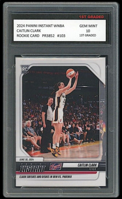 Caitlin Clark 2024 Panini Instant WNBA 1st Graded 10 Rookie Card #103 ...