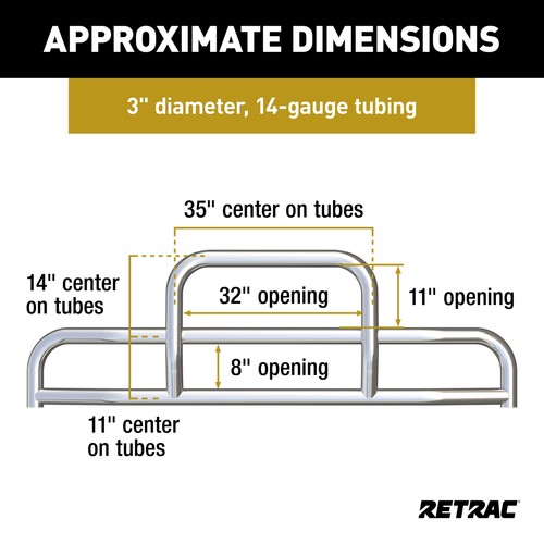 Bumper Guard Grille Guard Tuff Guard II Stainless Steel RETRAC 336780 ...
