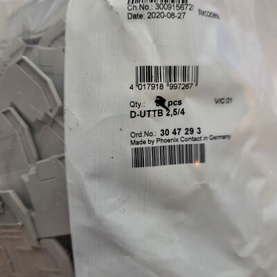 Phoenix Contact 3047293 ( D-UTTB 2,5/4) End Cover for Terminal Blocks ...