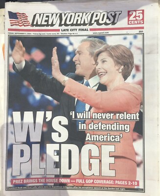 New York Post Newspaper Sept.3,2004-George Bush-Great-Advertising ...
