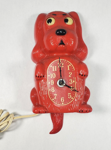 Vintage Mid Cent Klocker Spaniel Wall Clock Wags Tail Rolls Eyes Works ...