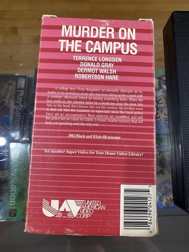 1962 MURDER ON CAMPUS VHS MOVIE ,Terrence Longden,Donald Gray W/Box ...