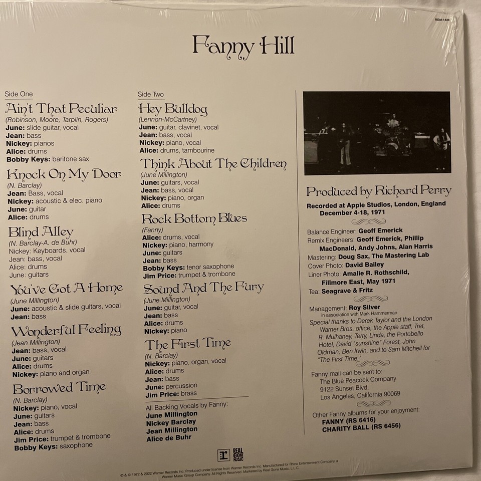 Fanny - Fanny Hill (Limited Edition Milky Clear Vinyl Lp New M/M ...