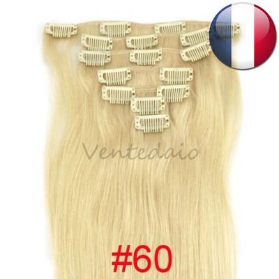 Extension Dei Capelli un Clip 100% Naturali Remy Hair 53CM Biondo ...