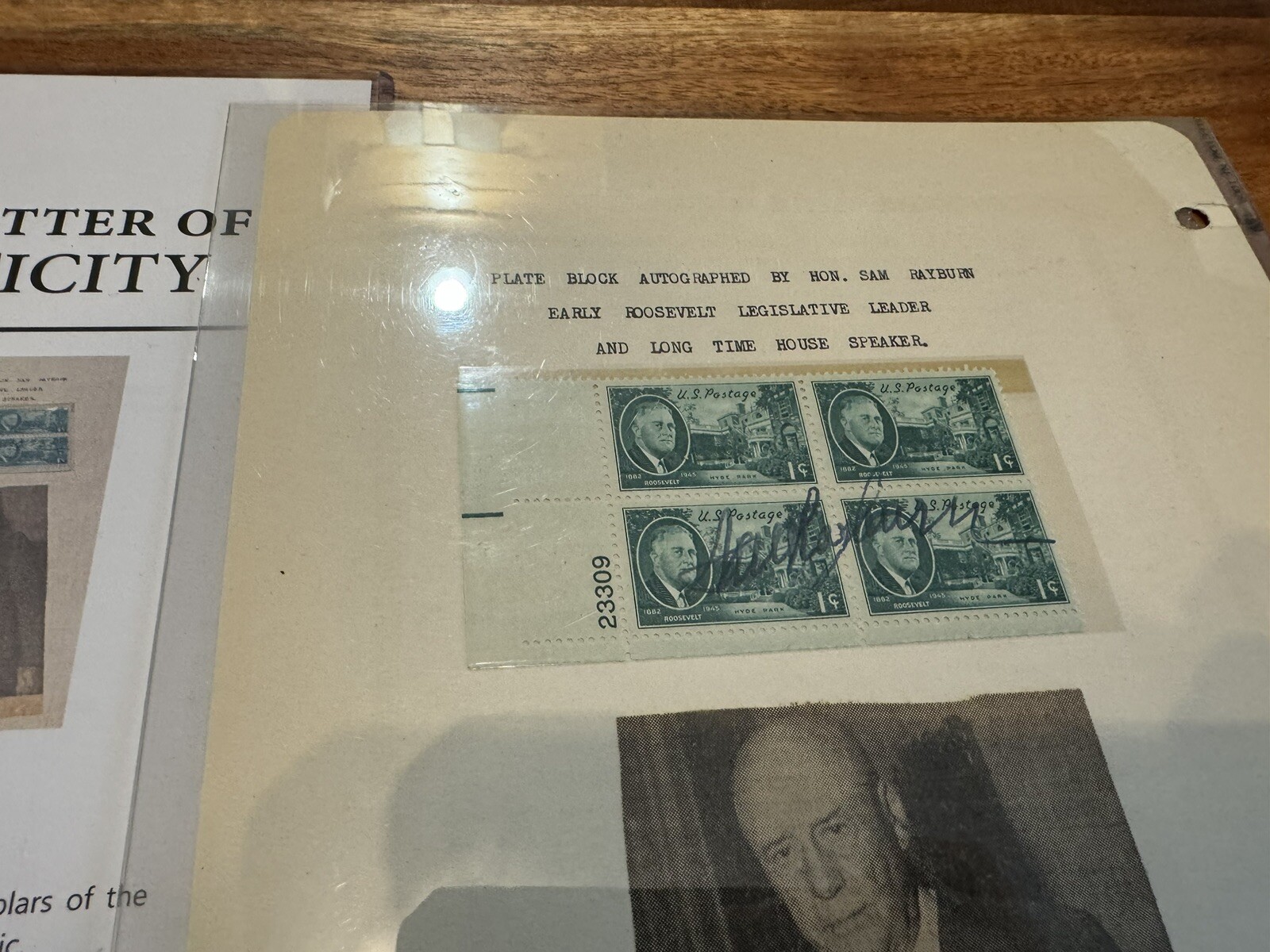 Sam Rayburn Speaker Of The House Signed Autographed Stamp Sheet Beckett ...