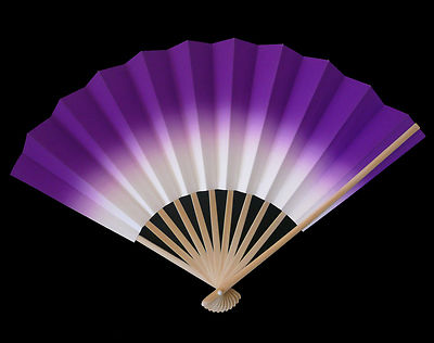 Japanese Odori Fan Geisha Dance Hand Held SENSU Folding Fan Purple Made ...