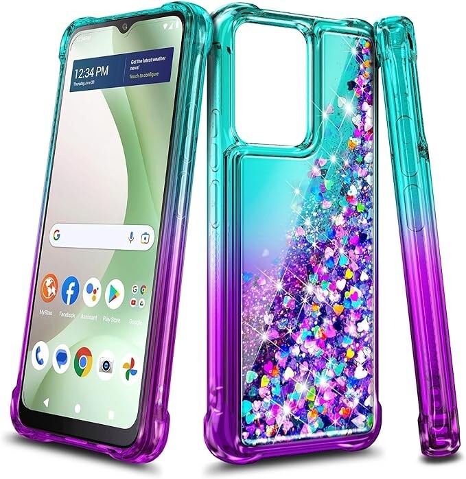 For BLU View 5 (B160V) Phone Case Bling Liquid Glitter Waterfall ...