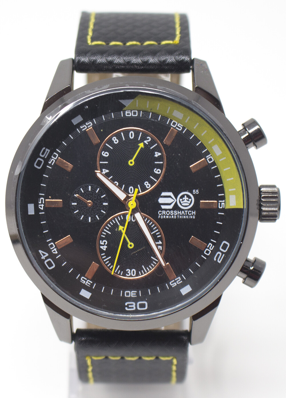 Crosshatch Men's Quartz Watch with Analogue Display and Black Strap ...