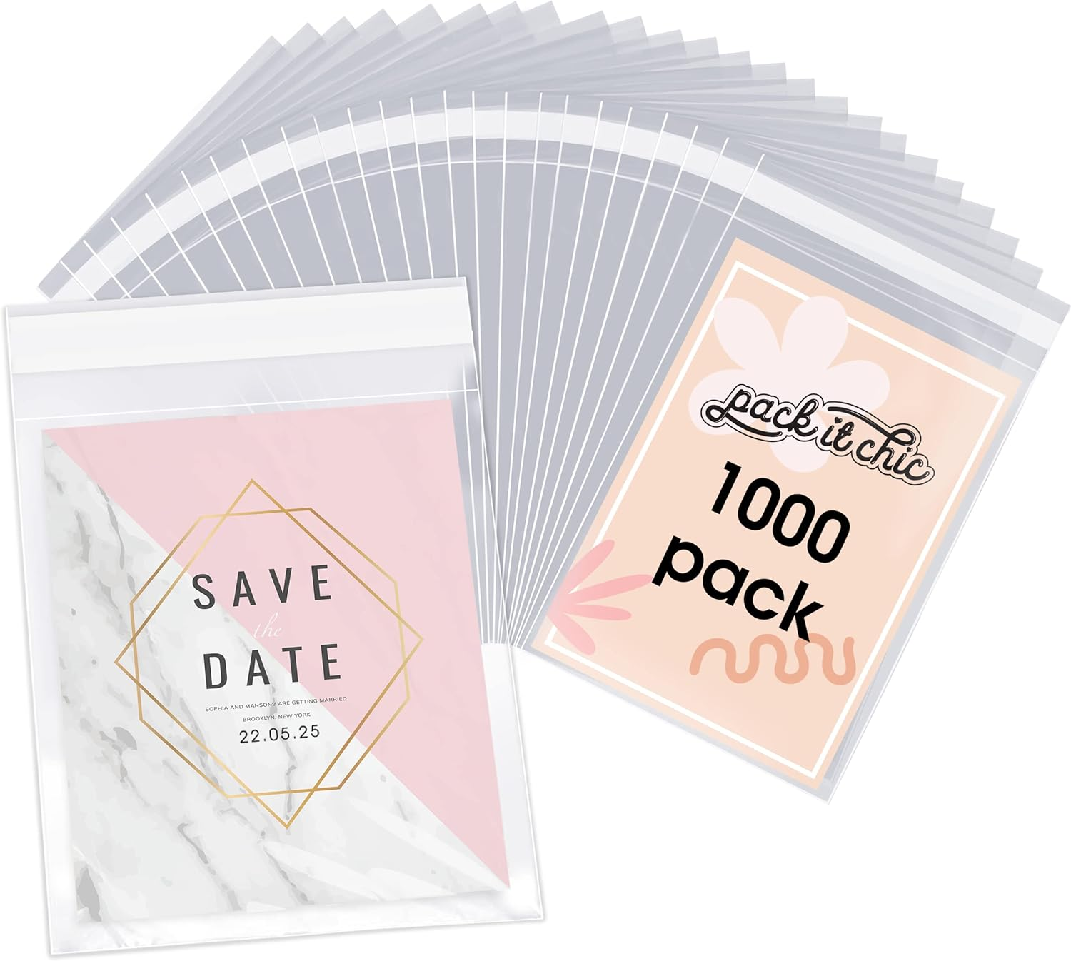 - 4” X 6” (1000 Pack) Clear Resealable Cello Poly Bags - Fits 4X6 ...