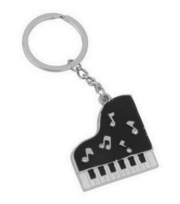Keychain, Piano Bag Jewel Keyboard Music Notes, Black and White. | eBay