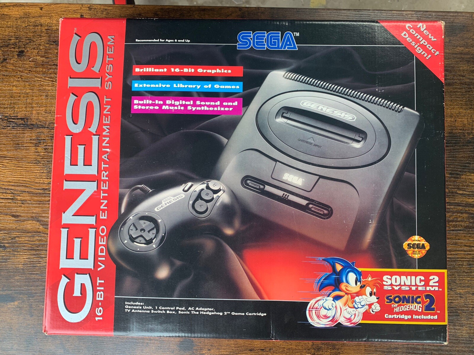 Sega Genesis Model 2 Console Sonic The Hedgehog 2 Bundle System In Box ...