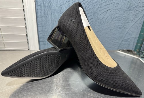 Vivaia Womens Aria Block Heel Knit Pointed Toe BLACK Heels Size 41 /US ...