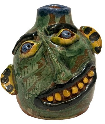 Carl Block Flatland Pottery Face Memory Jug Texas TX Folk Art RARE HTF ...