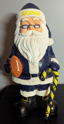 NCAA University Of Michigan 10" Santa With Football Garden Gnome | eBay