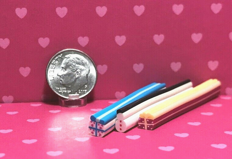 Dollhouse Miniature Canes - 3 Canes that are Figurines - 2 Presents ...