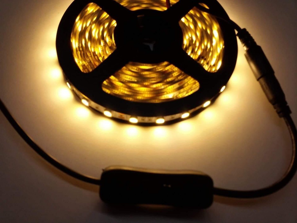 2pcs Led Strip Light Inline On/off Switch Cable Dc Jack 5.5x2.1mm Male ...