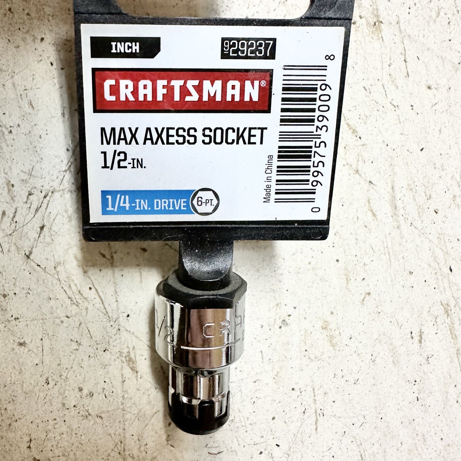 Craftsman Max Axess 1/2" Pass-Through Socket 29237 1/4" Drive 6-Point ...