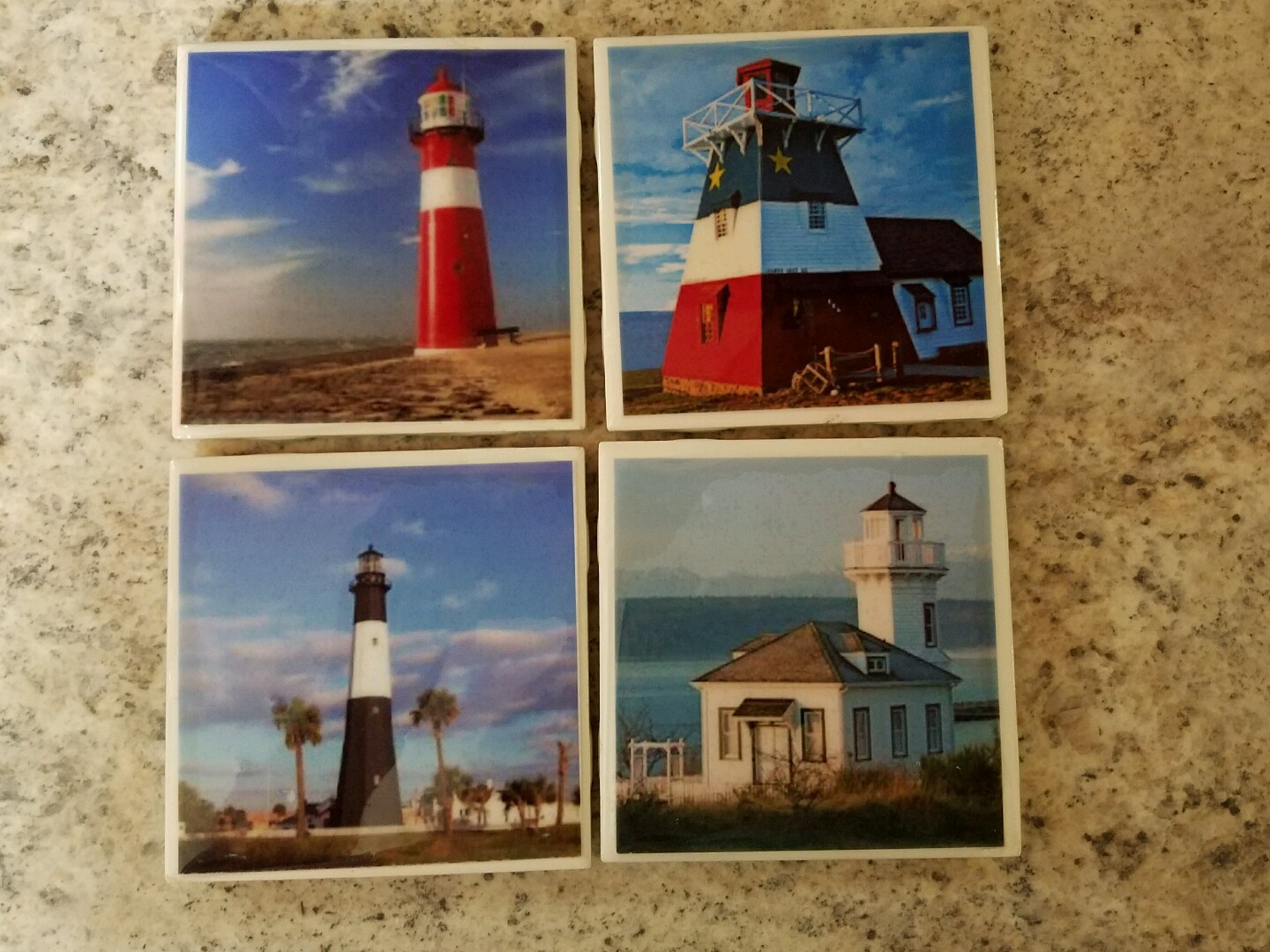 Lighthouse 4x4 Ceramic Coasters Handmade set of 4 | eBay