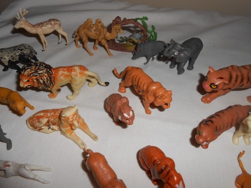 Vintage Lot of 23 Marx MPC ? Jungle Wild Animals Kingdom Playset Hong ...